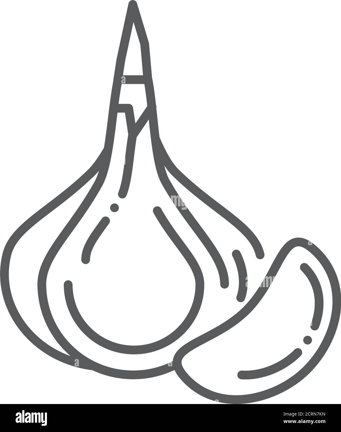 Garlic black line icon. Natural vegetable sign. Spice for cooking ...