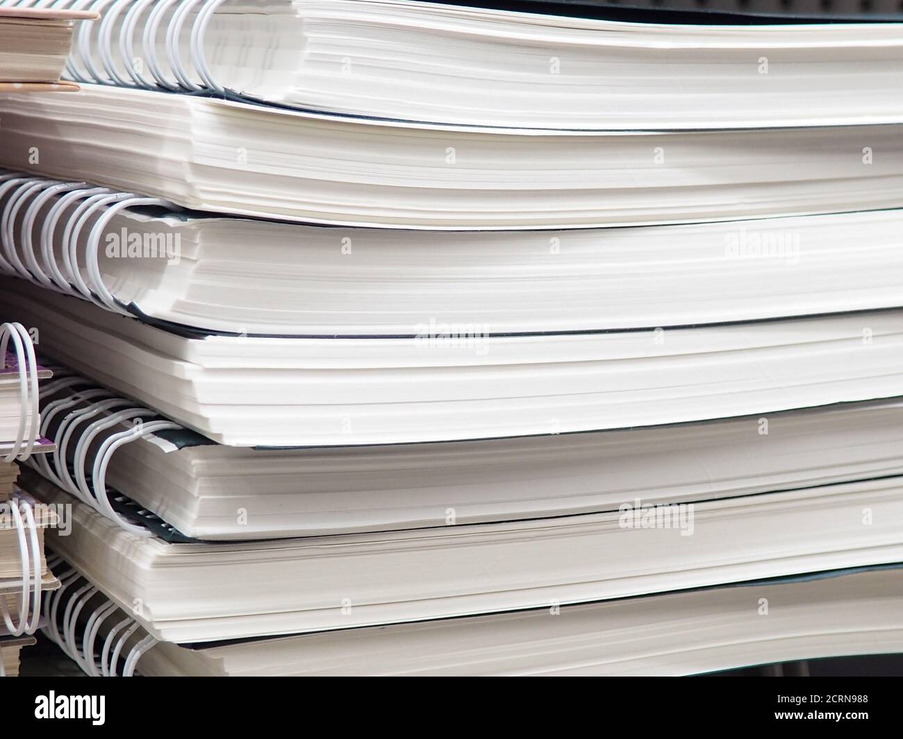 Spring-bound documents. Documents fastened by a spring. Craft notepads ...