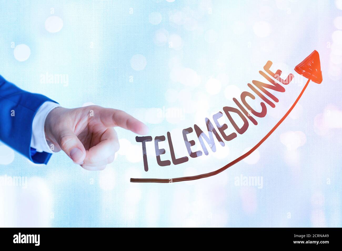 Writing note showing Telemedicine. Business concept for practice ...