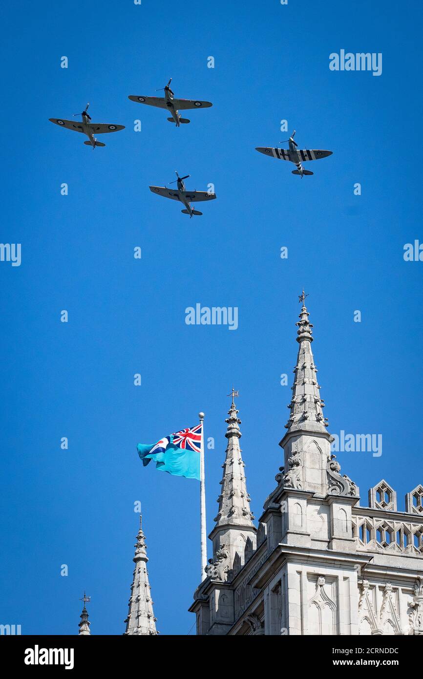 A flypast to mark the 80th anniversary of the Battle of Britain flies ...