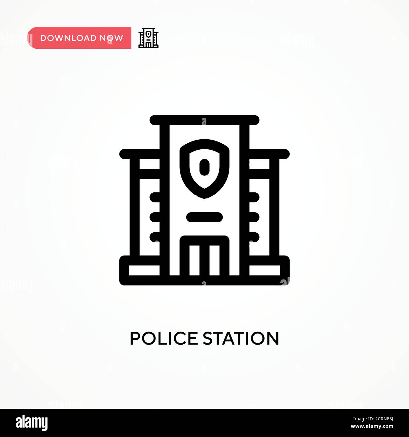 Police station Simple vector icon. Modern, simple flat vector ...