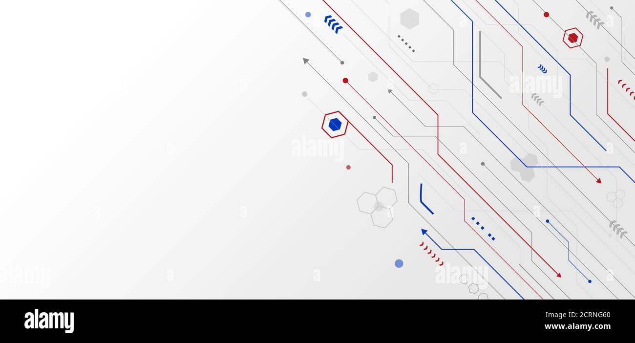 Abstract background white and gray lines, dot and arrow communication network connection big ...