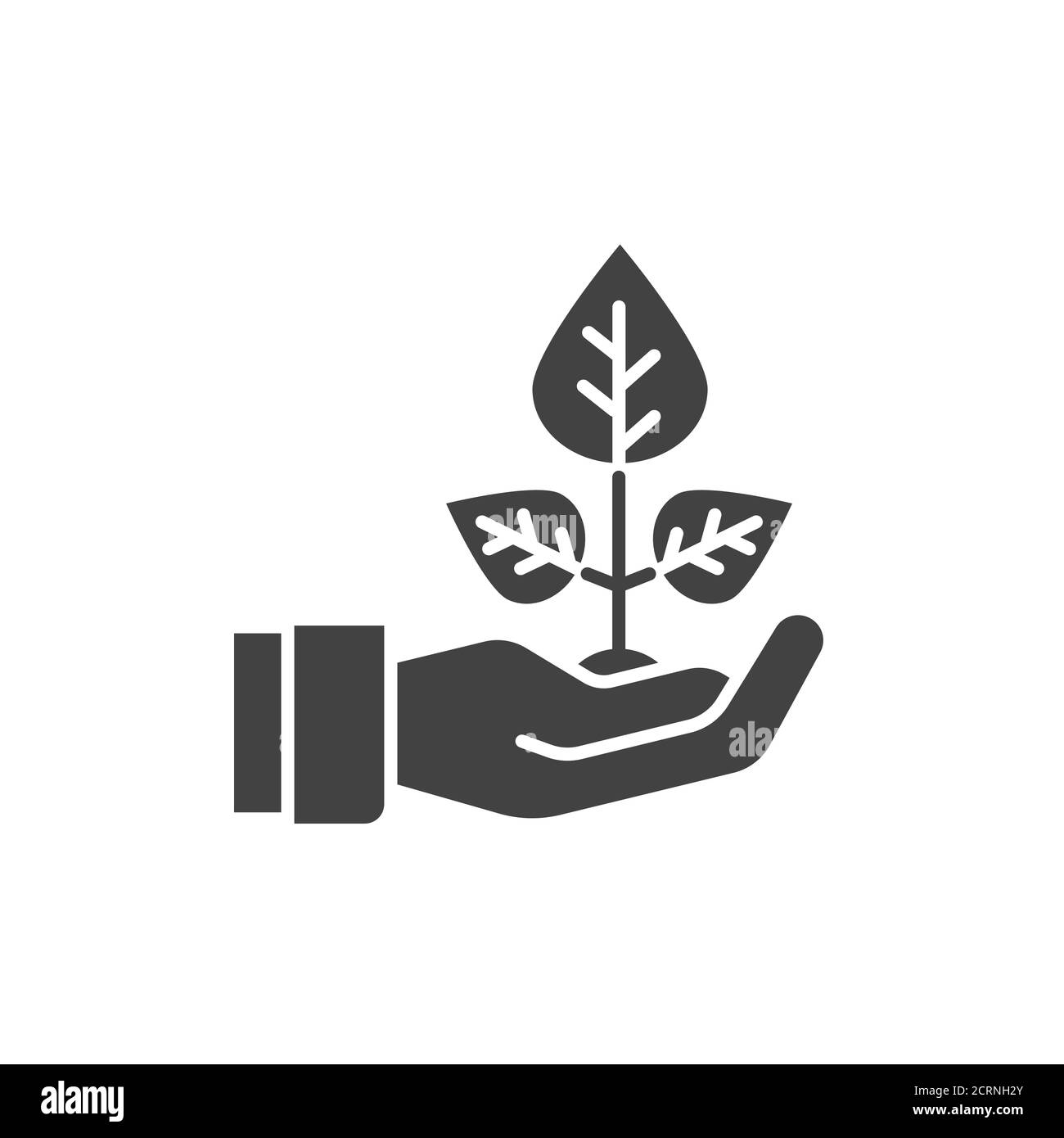 Plant based black glyph icon. Label for cosmetic natural product sign ...