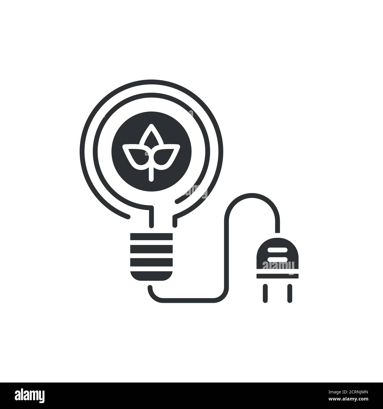 Eco energy glyph black icon. Lightbulb sign. Alternative energy vector ...