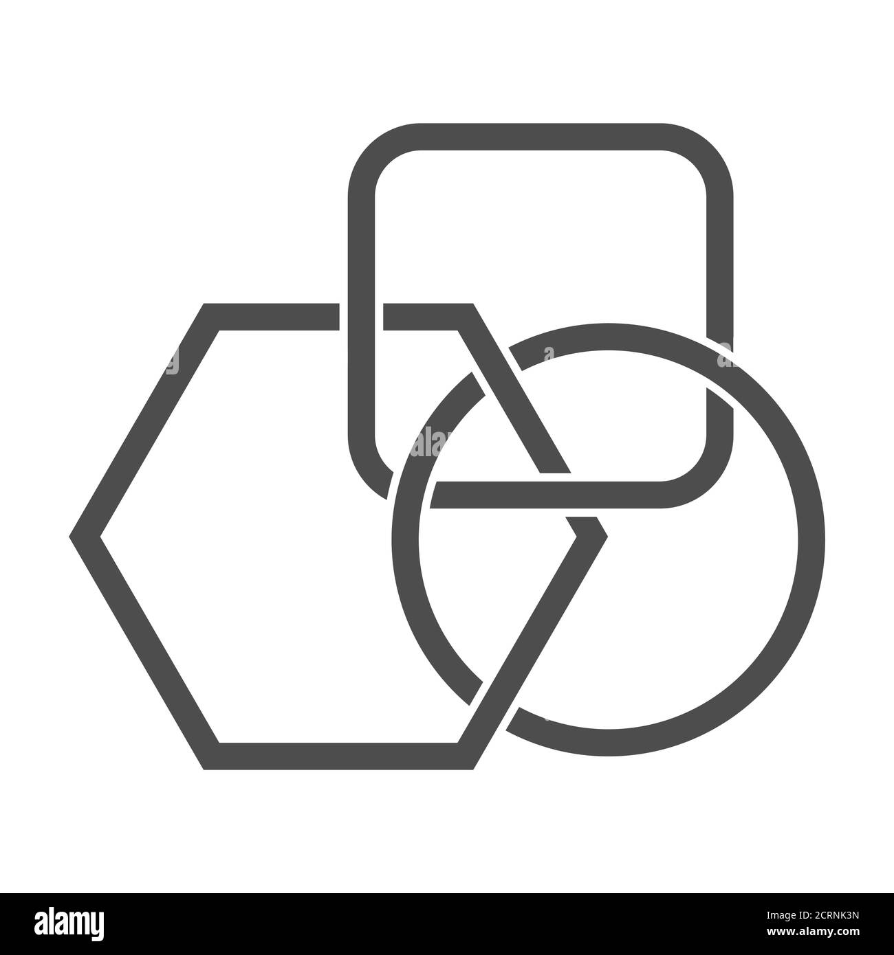 Geometrical abstraction. The intersection of the geometric shapes ...