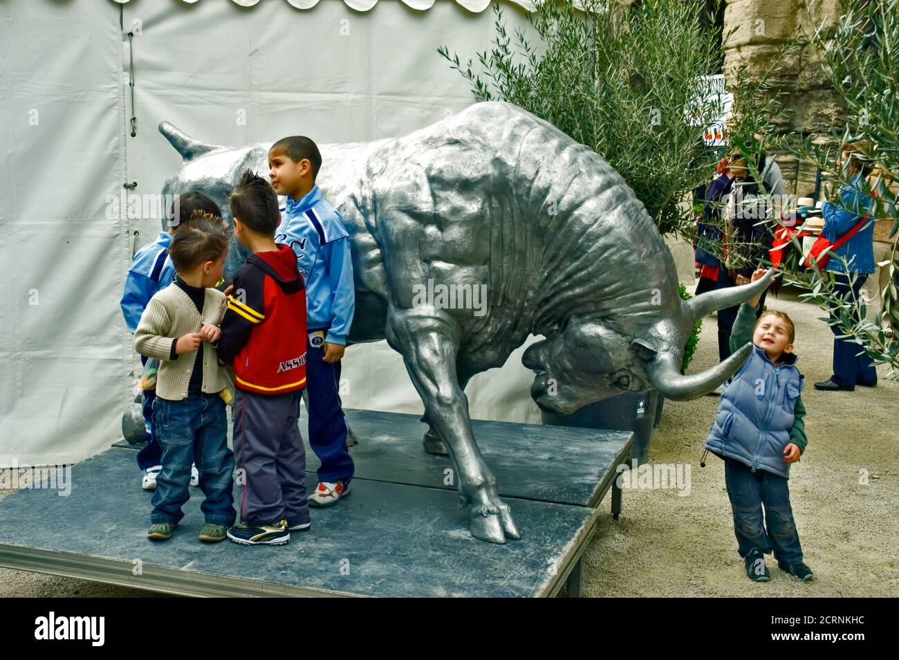 Arles, France - French Family on Street during Feria Bull Fighting ...