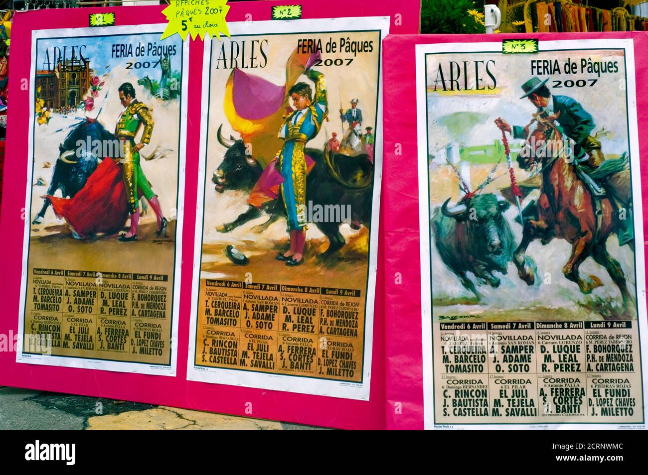 Arles, France - French old Posters on Sale on Street during Feria Bull ...