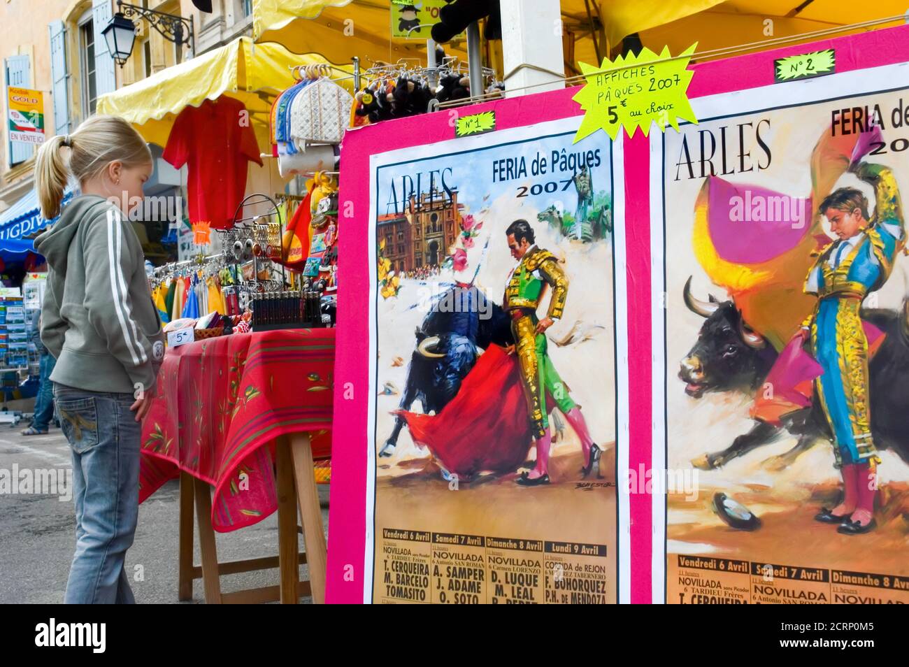 Arles, France - young teenage french girl looking at French vintage ...