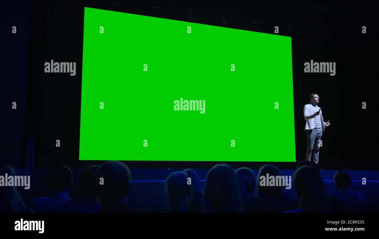 Software Startup Founder Does Presentation of New Product to the ...