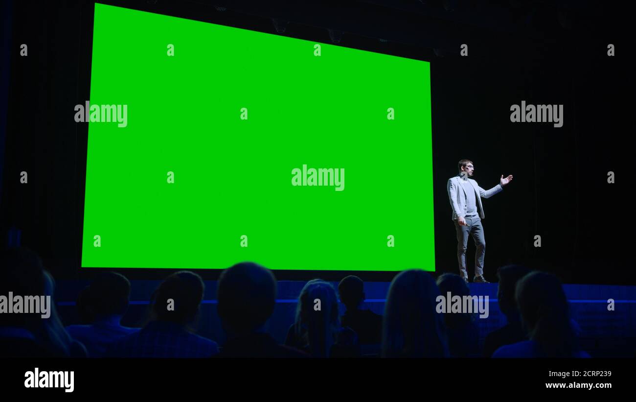 Software Startup Founder Does Presentation of New Product to the ...