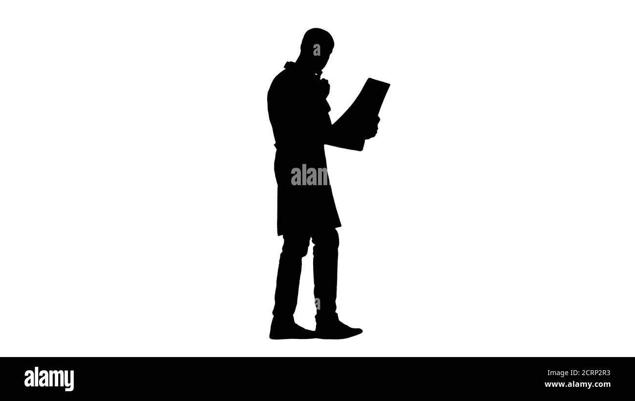 Doctor reading patient record Black and White Stock Photos & Images - Alamy