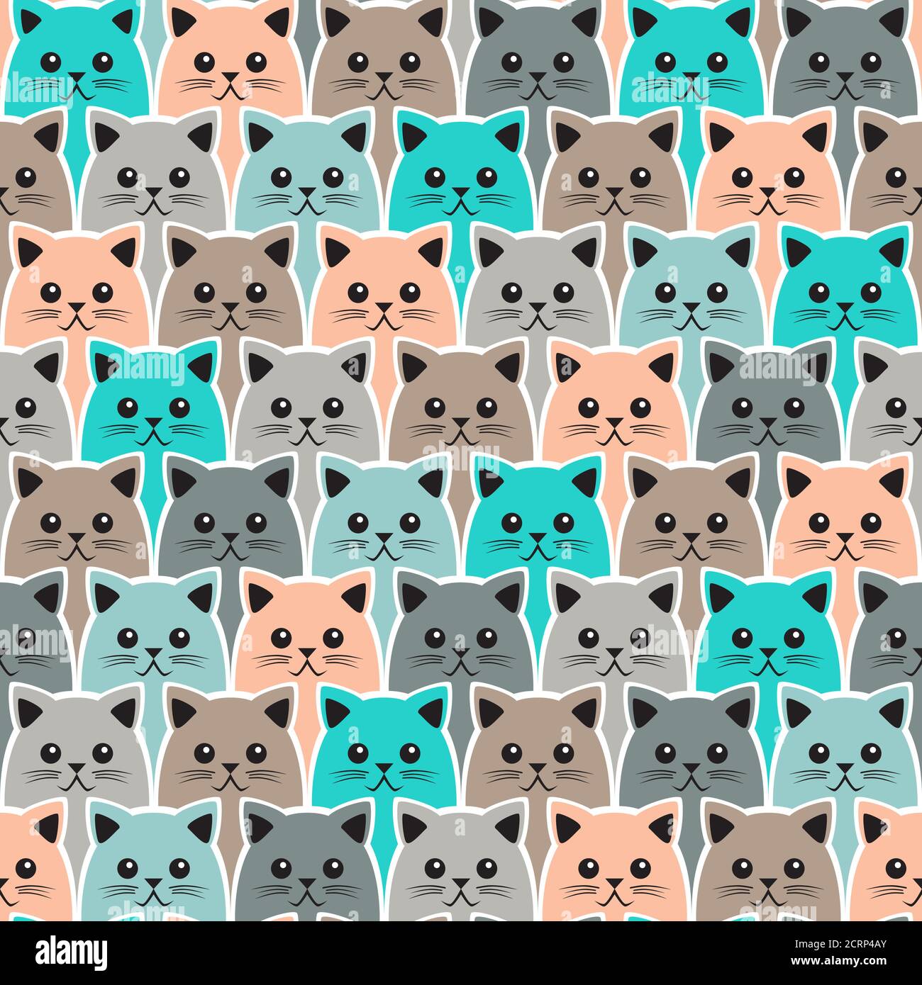Cat seamless pattern. Vector background. Can be used for wallpaper ...