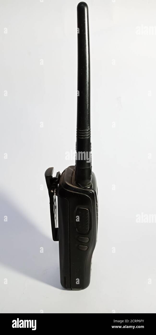 handy talky communication tool that uses frequency on white background ...