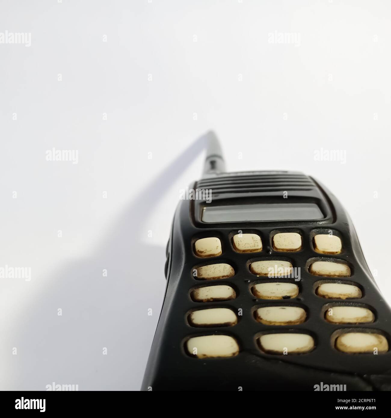 handy talky communication tool that uses frequency on white background ...