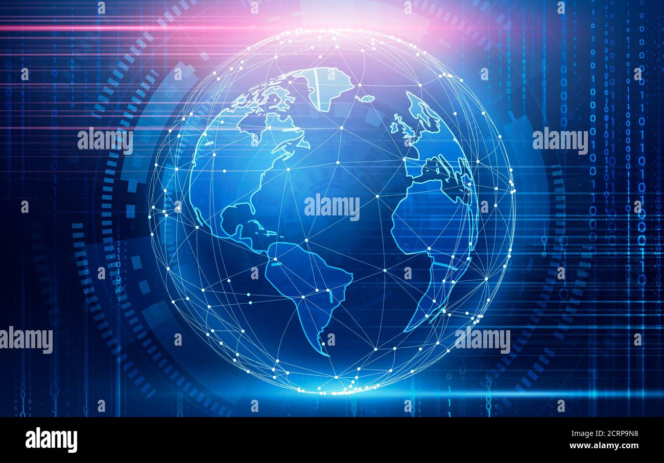 Global Network Connection. Creative Illustration Of Digital World Globe ...
