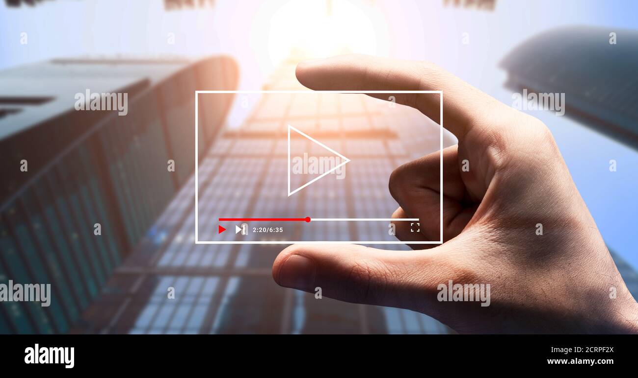 Business hand pushing online hi-res stock photography and images - Alamy