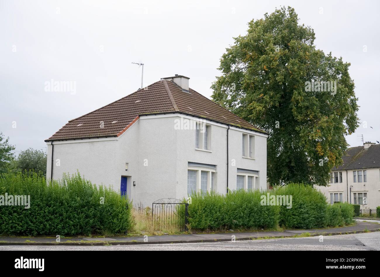 Derelict abandoned council house in poor housing crisis ghetto estate ...