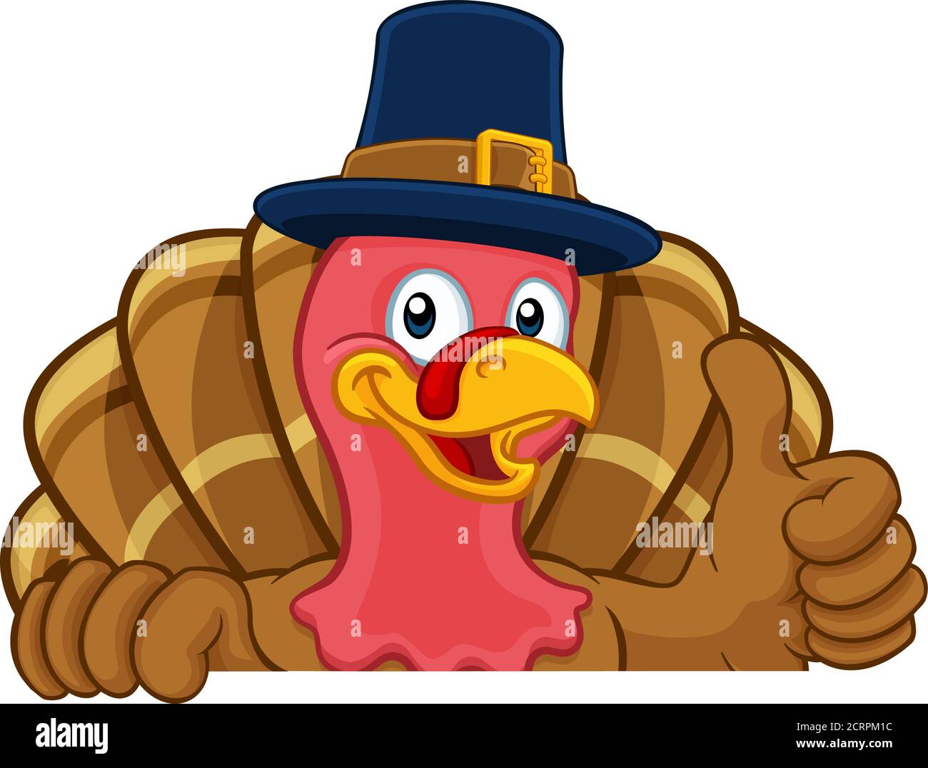Turkey Pilgrim Hat Thanksgiving Cartoon Character Stock Vector Image ...