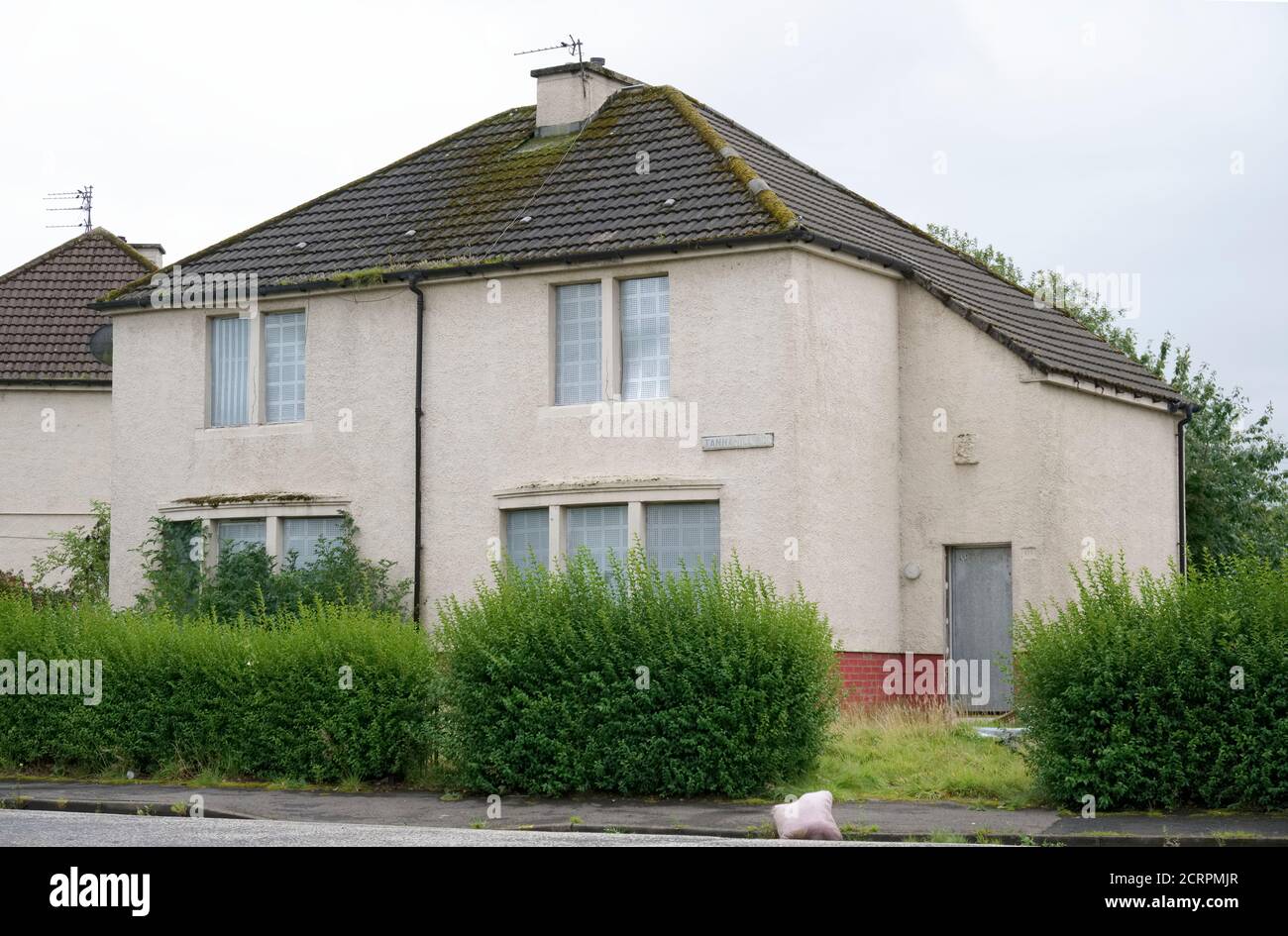 Derelict abandoned council house in poor housing crisis ghetto estate ...