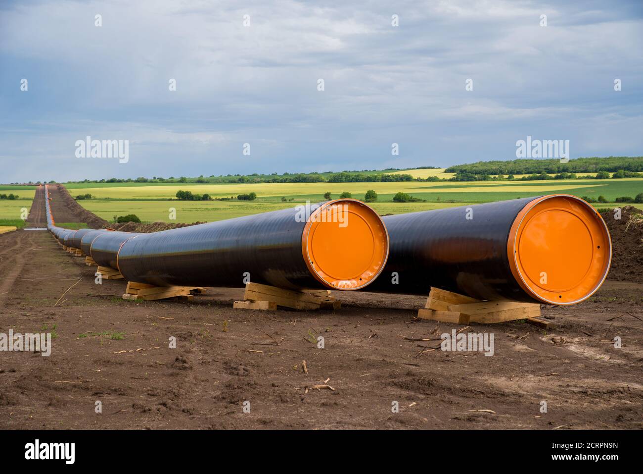 Construction works for gas-transmission pipeline Stock Photo - Alamy