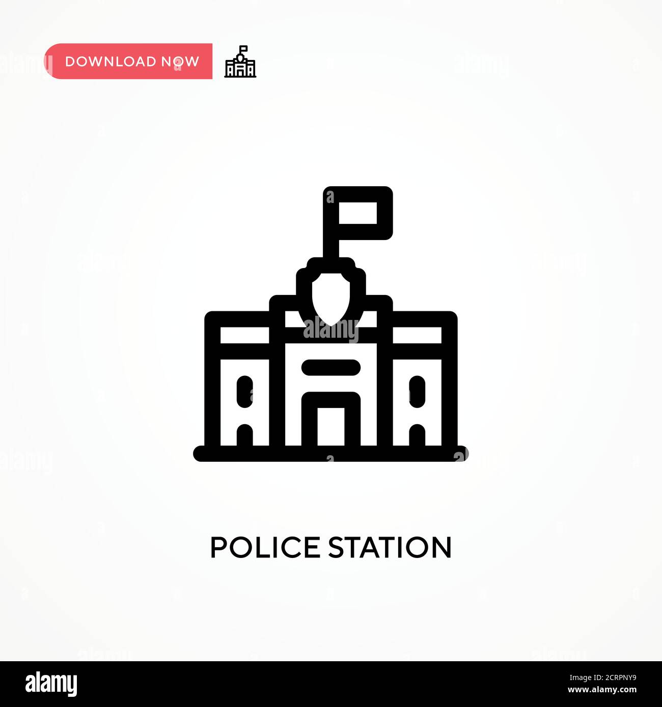 Police station Simple vector icon. Modern, simple flat vector ...