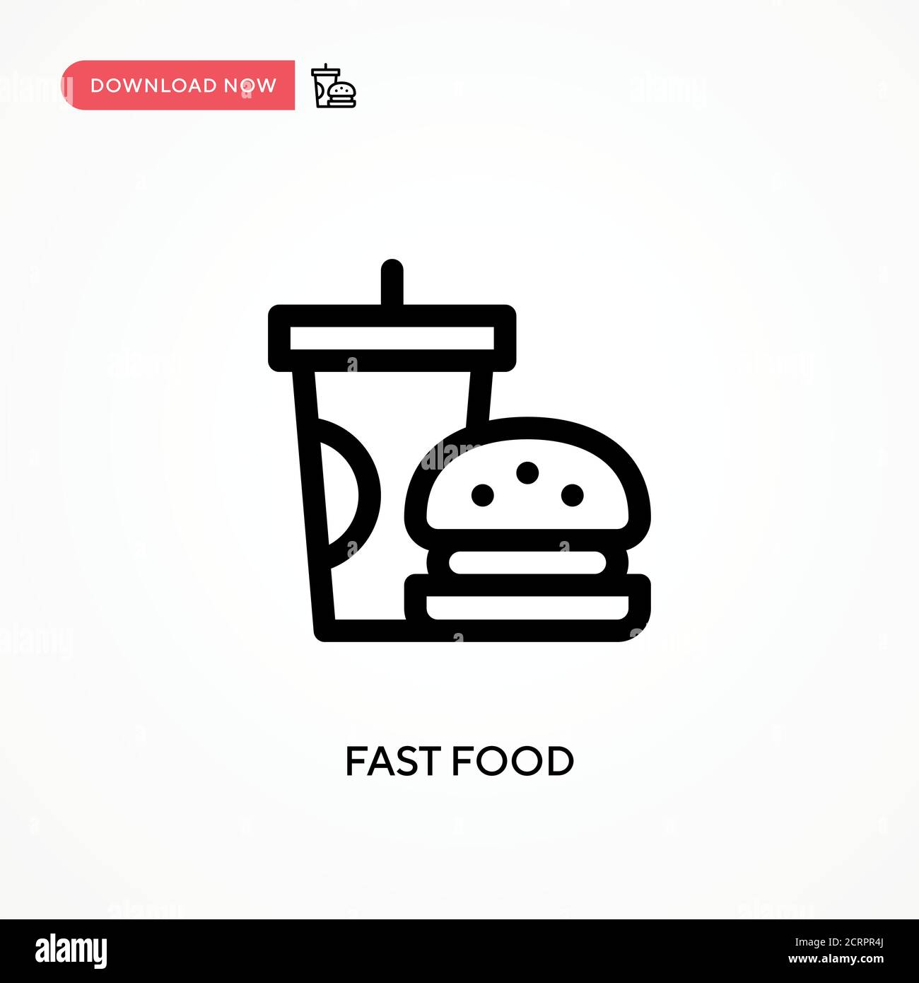 Fast food Simple vector icon. Modern, simple flat vector illustration ...