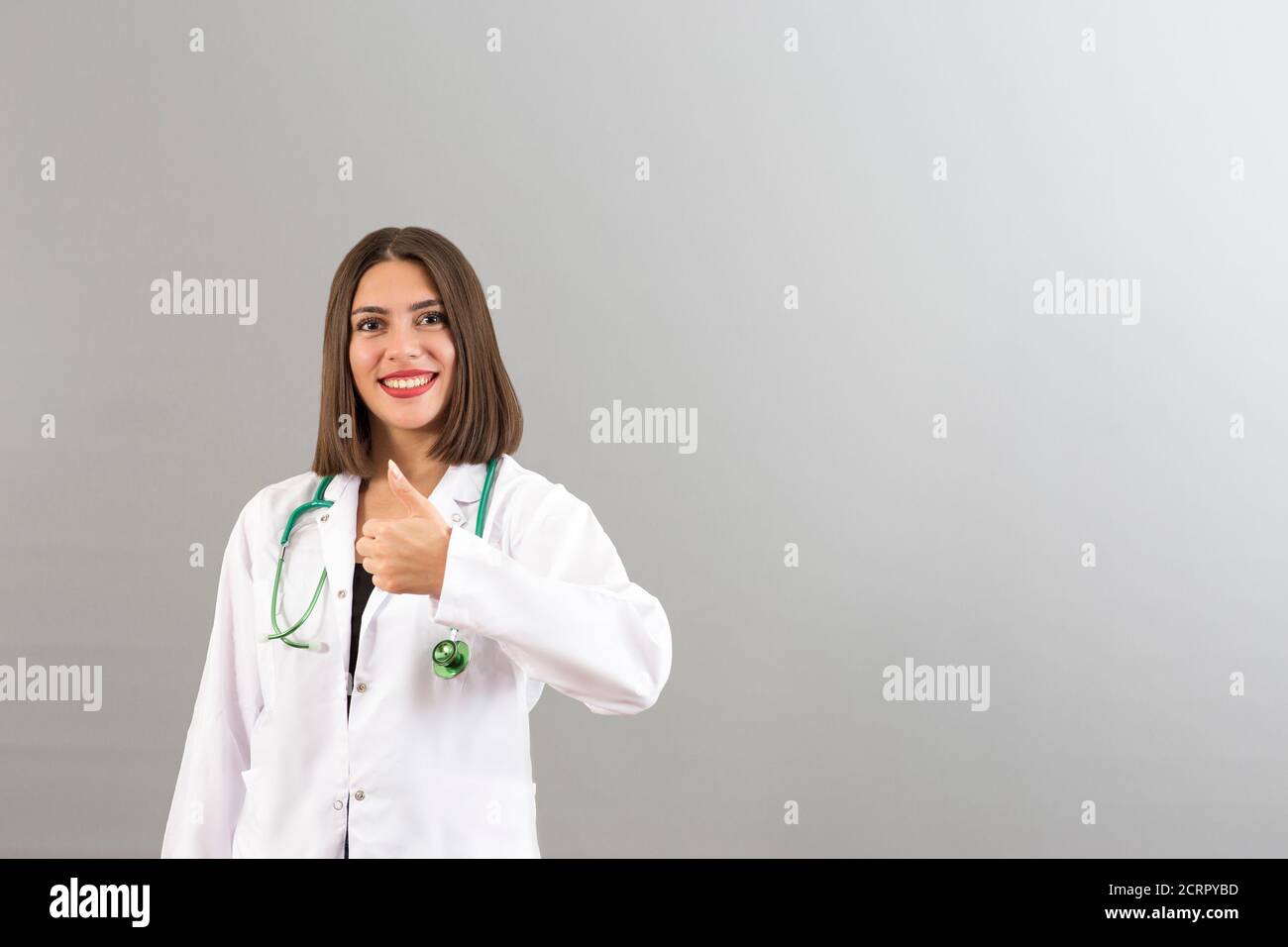Beautiful smiling Turkish woman doctor portrait in studio she is ...