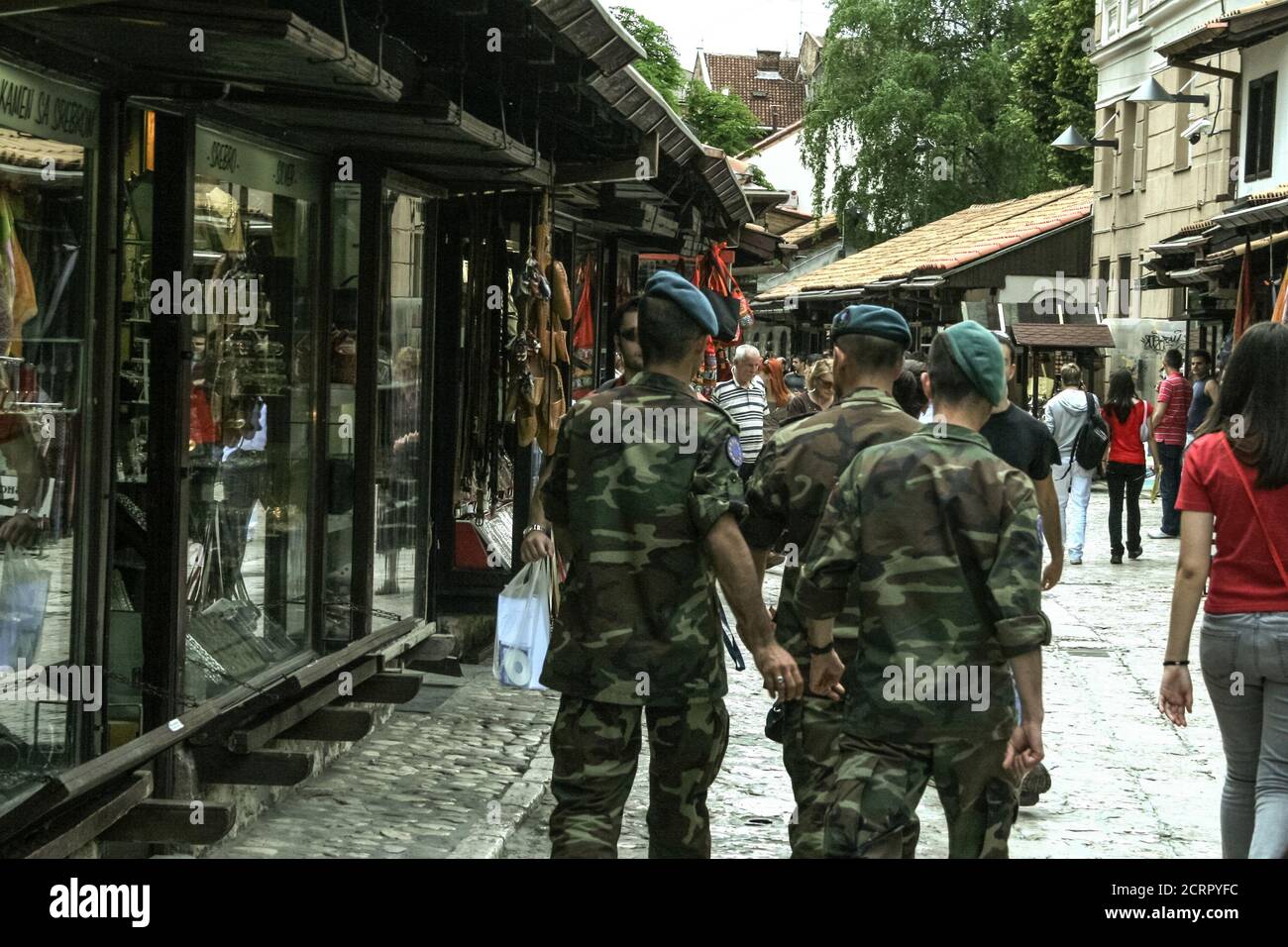 SARAJEVO, BOSNIA - JUNE 5, 2008: EUFOR troops, European Union soldiers ...