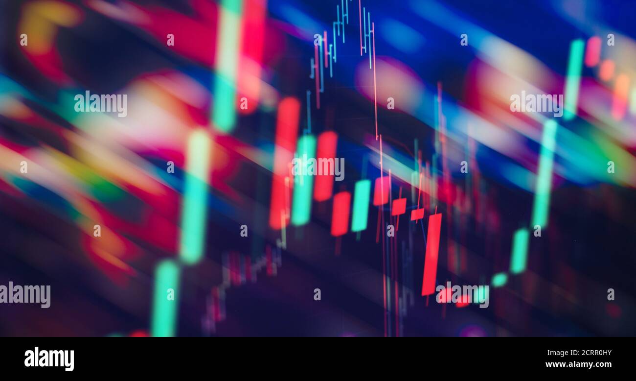 Stock market business graph chart on digital screen. Stock prices chart ...