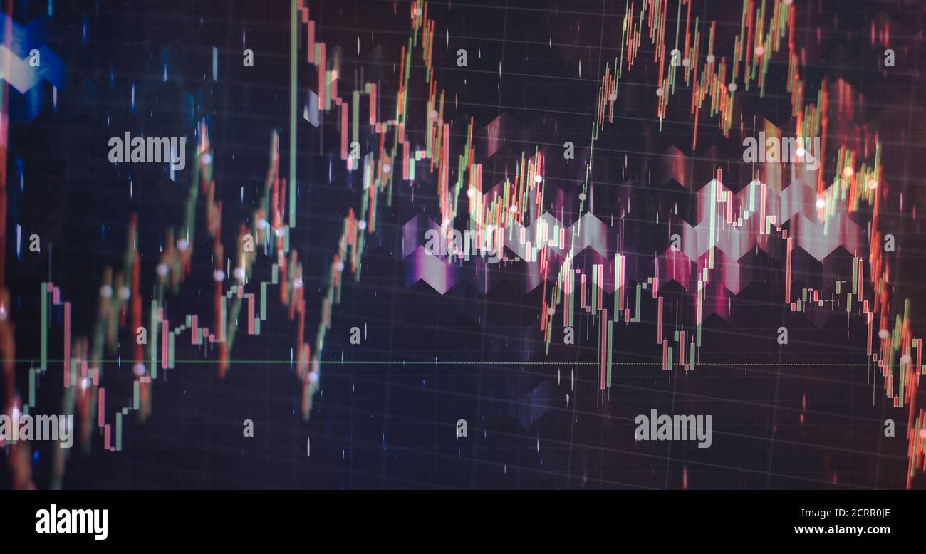 Economic graph with diagrams on the stock market, for business and ...