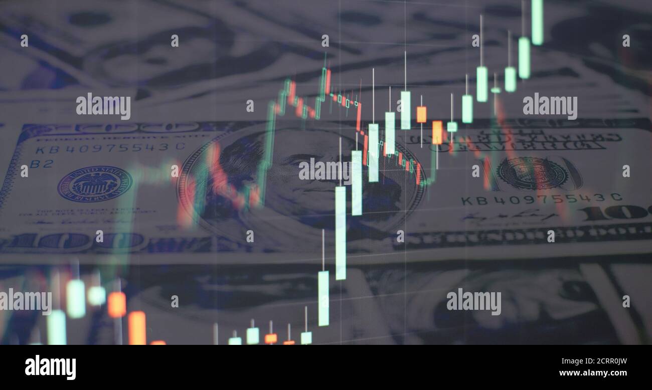Economic graph with diagrams on the stock market, for business and ...