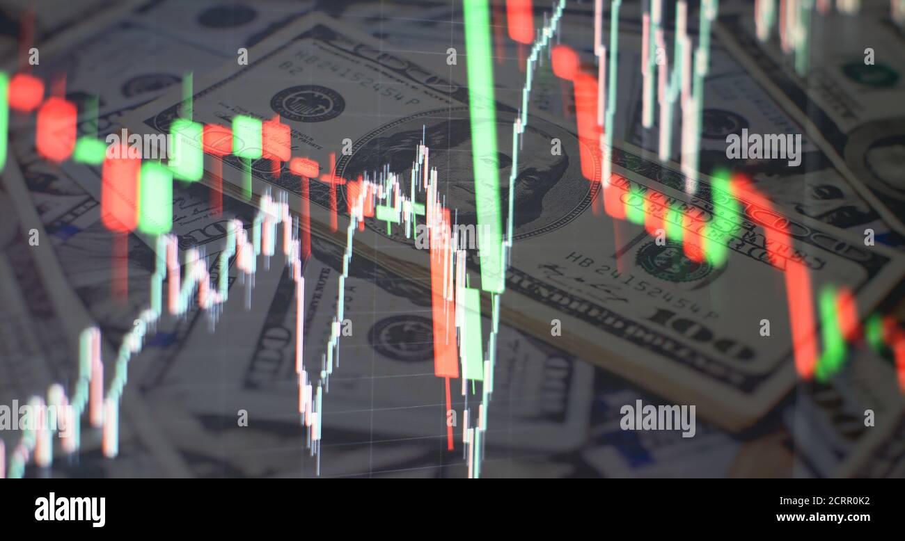 Economic graph with diagrams on the stock market, for business and ...