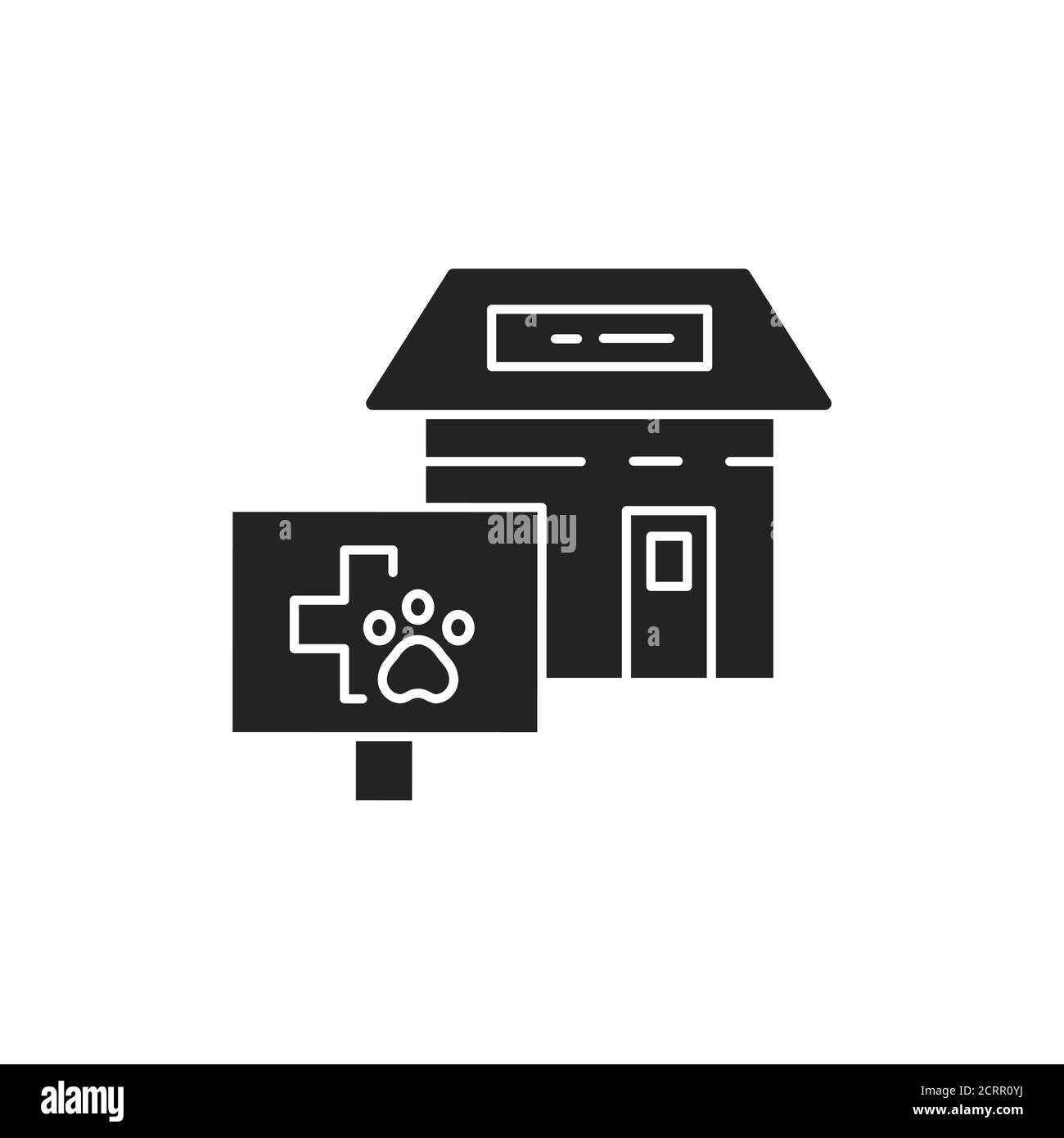 Veterinary clinic black glyph icon. Place where pets can get medical ...