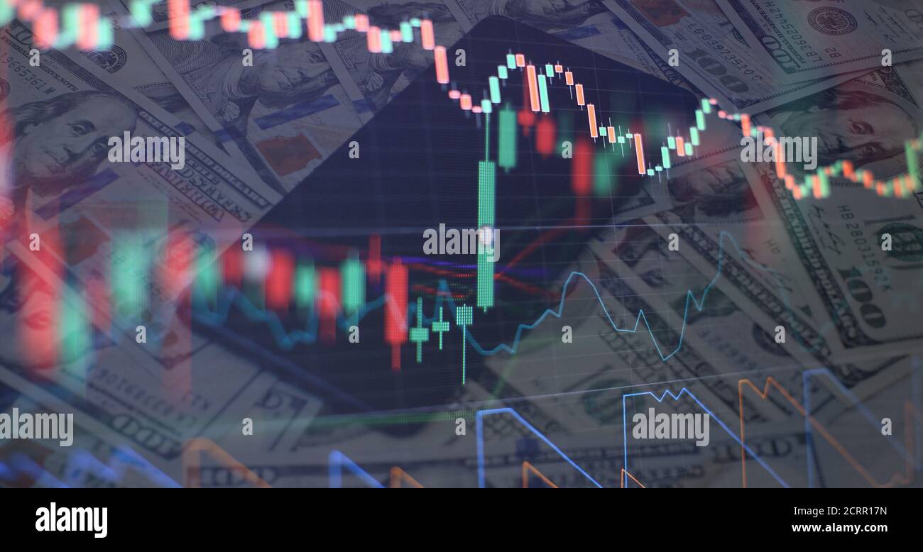 Economy trends background for business idea and all art work design ...