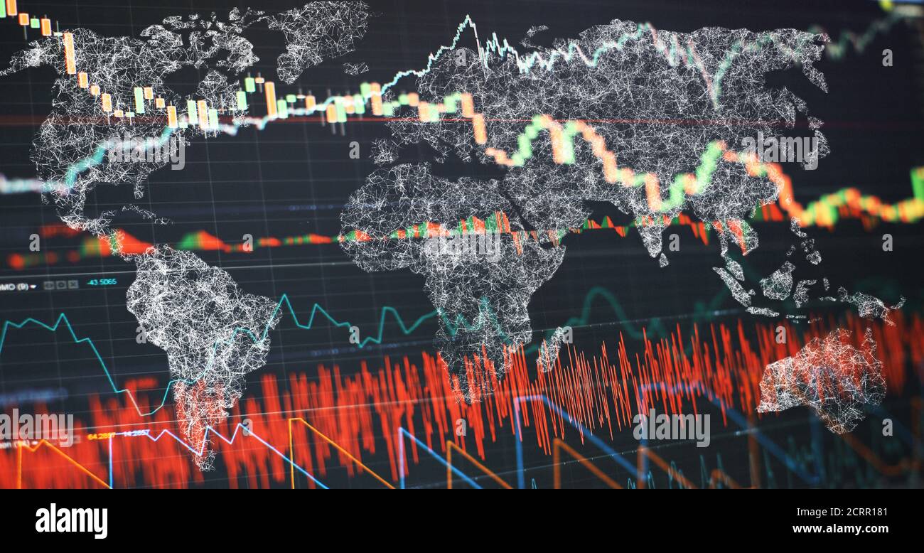 Economy trends background for business idea and all art work design ...