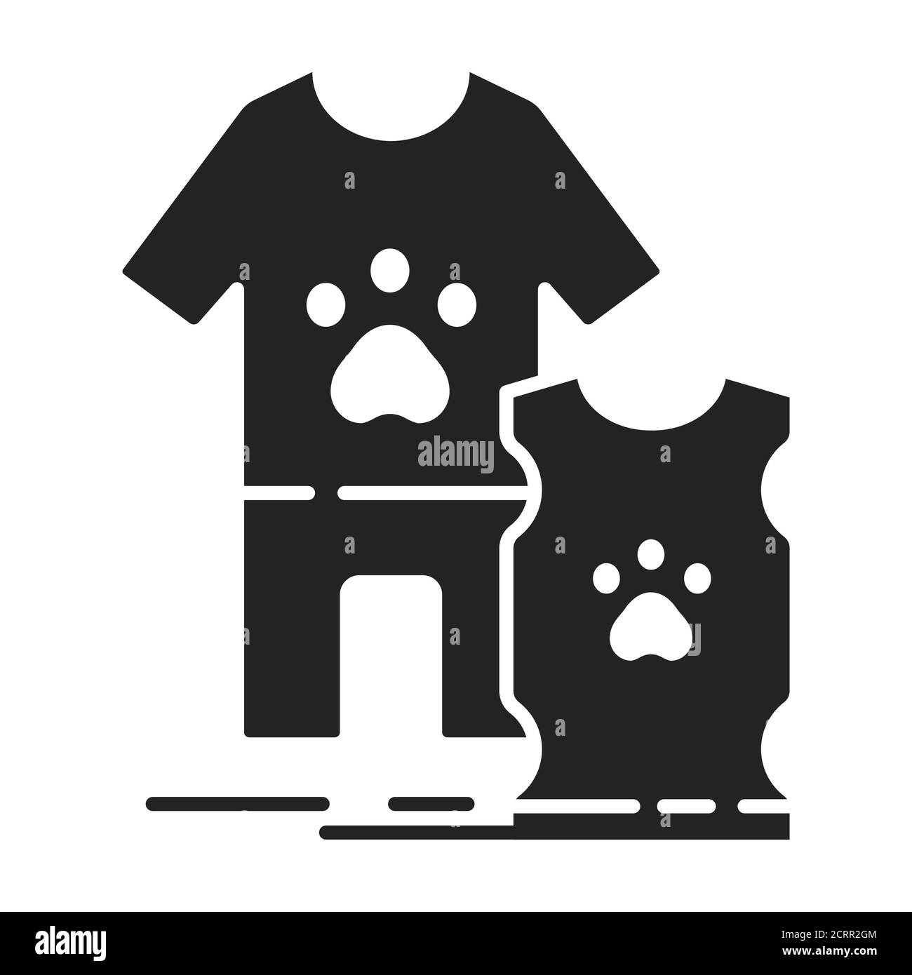 Clothes for pets black glyph icon. Different types of clothes for pets ...