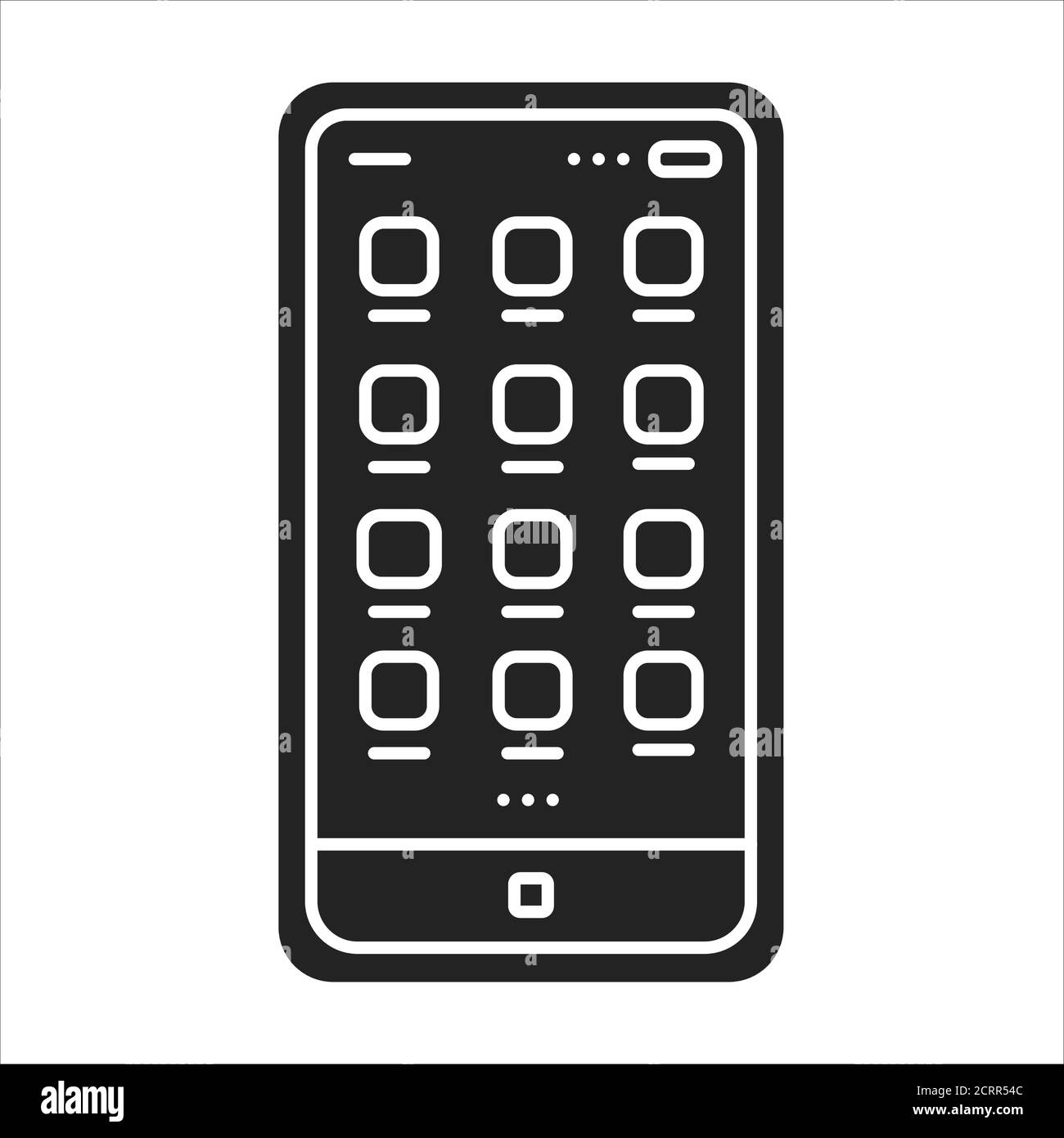 Mobile UI design black glyph icon. Process of making interfaces in ...