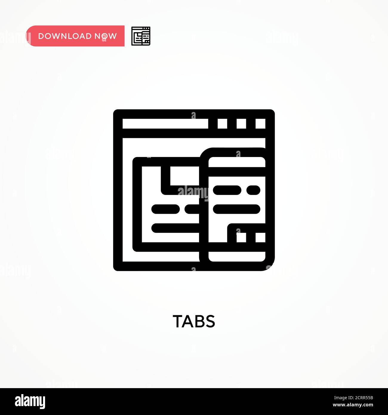 Tabs Simple vector icon. Modern, simple flat vector illustration for ...