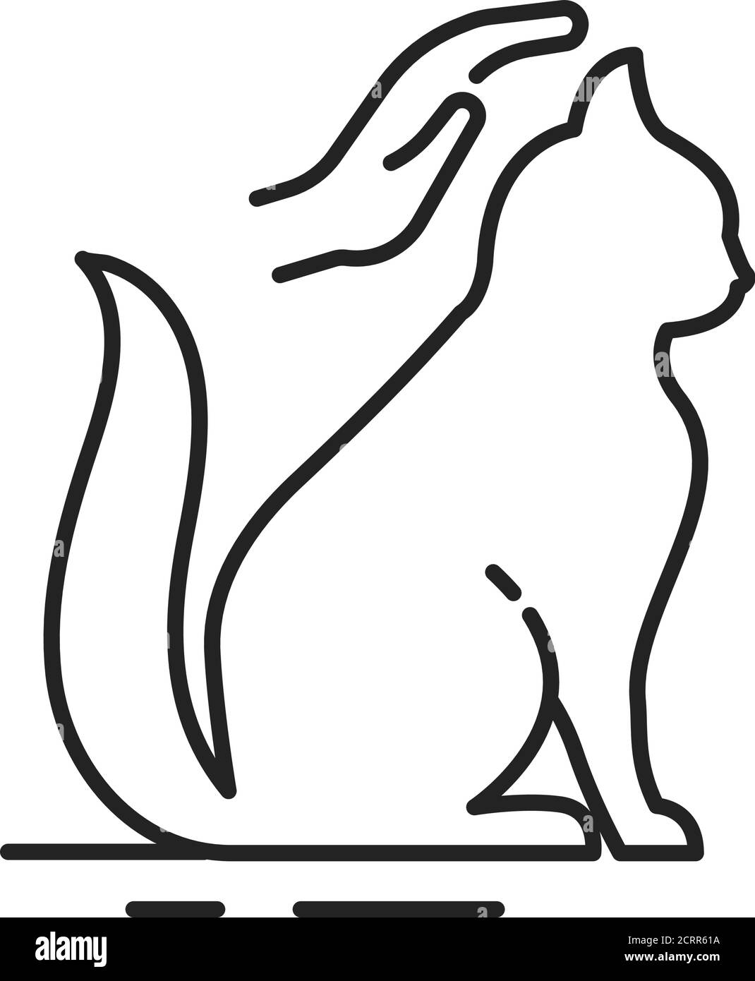 Cat care black line icon. Improving the life of cats. Actions aimed at ...