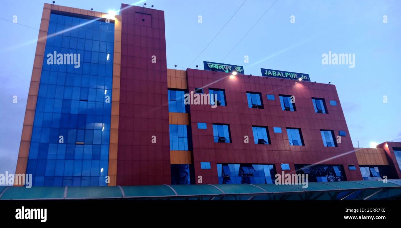 DISTRICT JABALPUR, INDIA - AUGUST 05, 2019: Railway station junction ...
