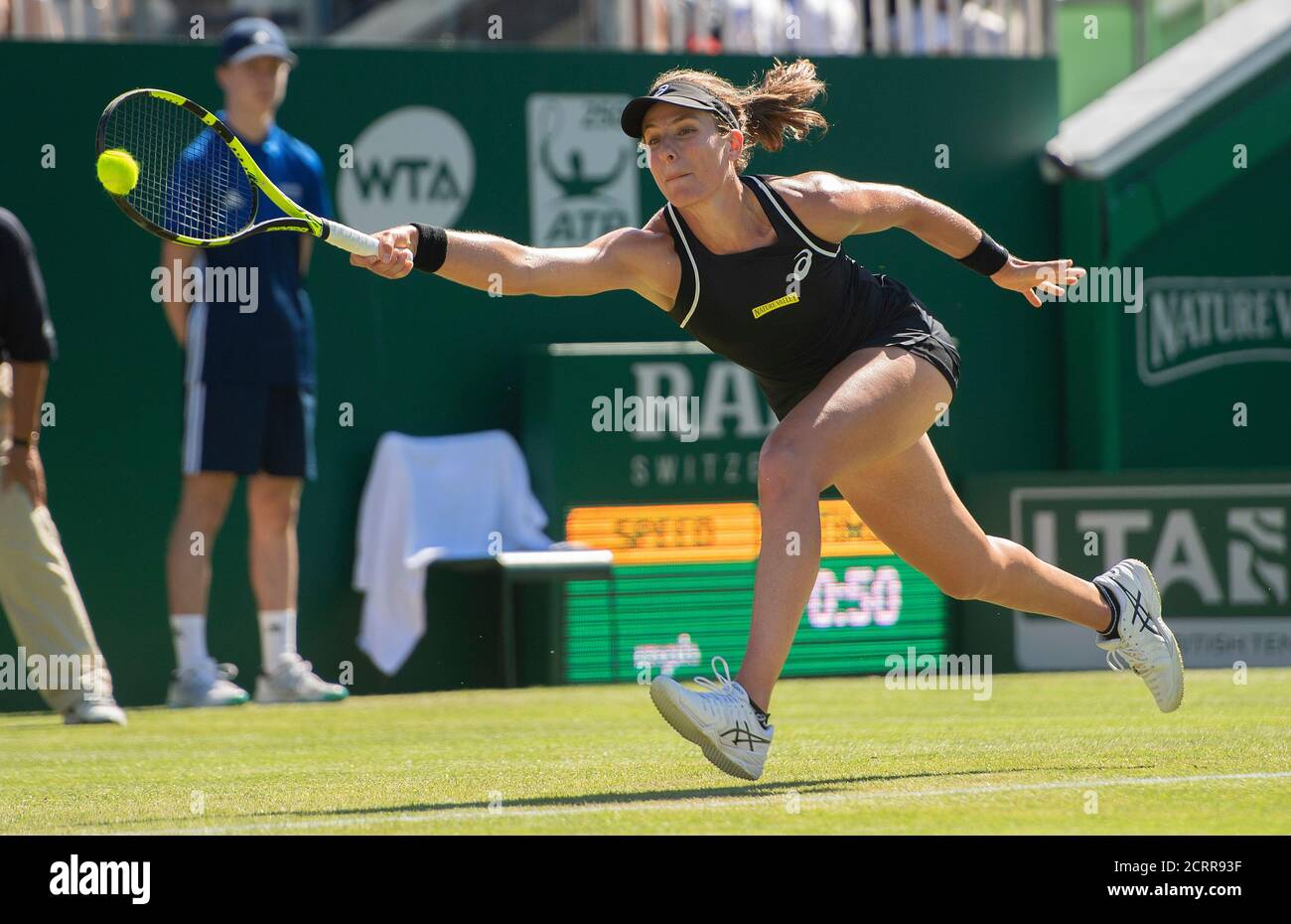 Johanna Konta in action aginst Aleksandra Kunic. Nature Valley ...