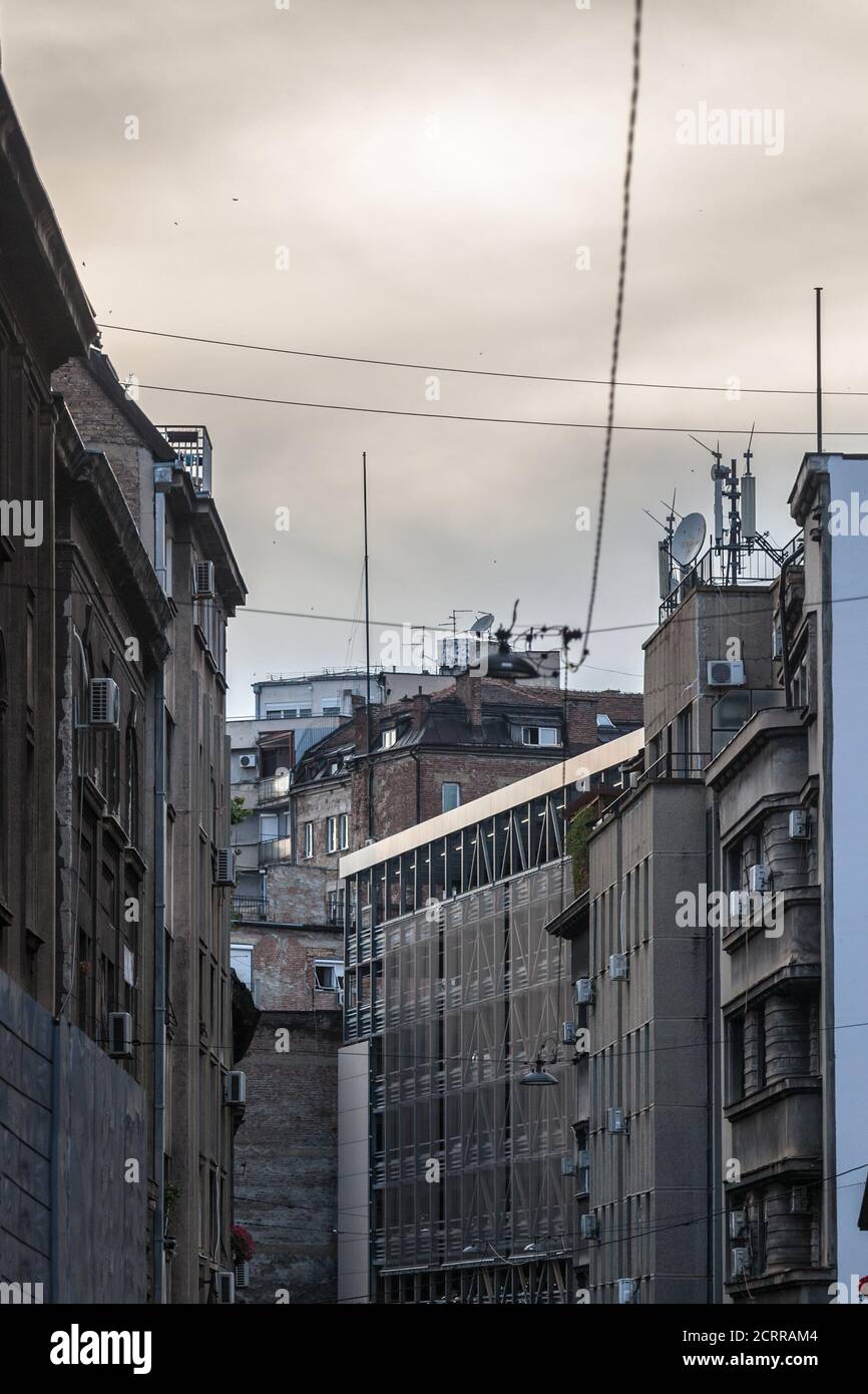 Typical buildings of the Stari Grad district of Belgrade, Serbia, the ...