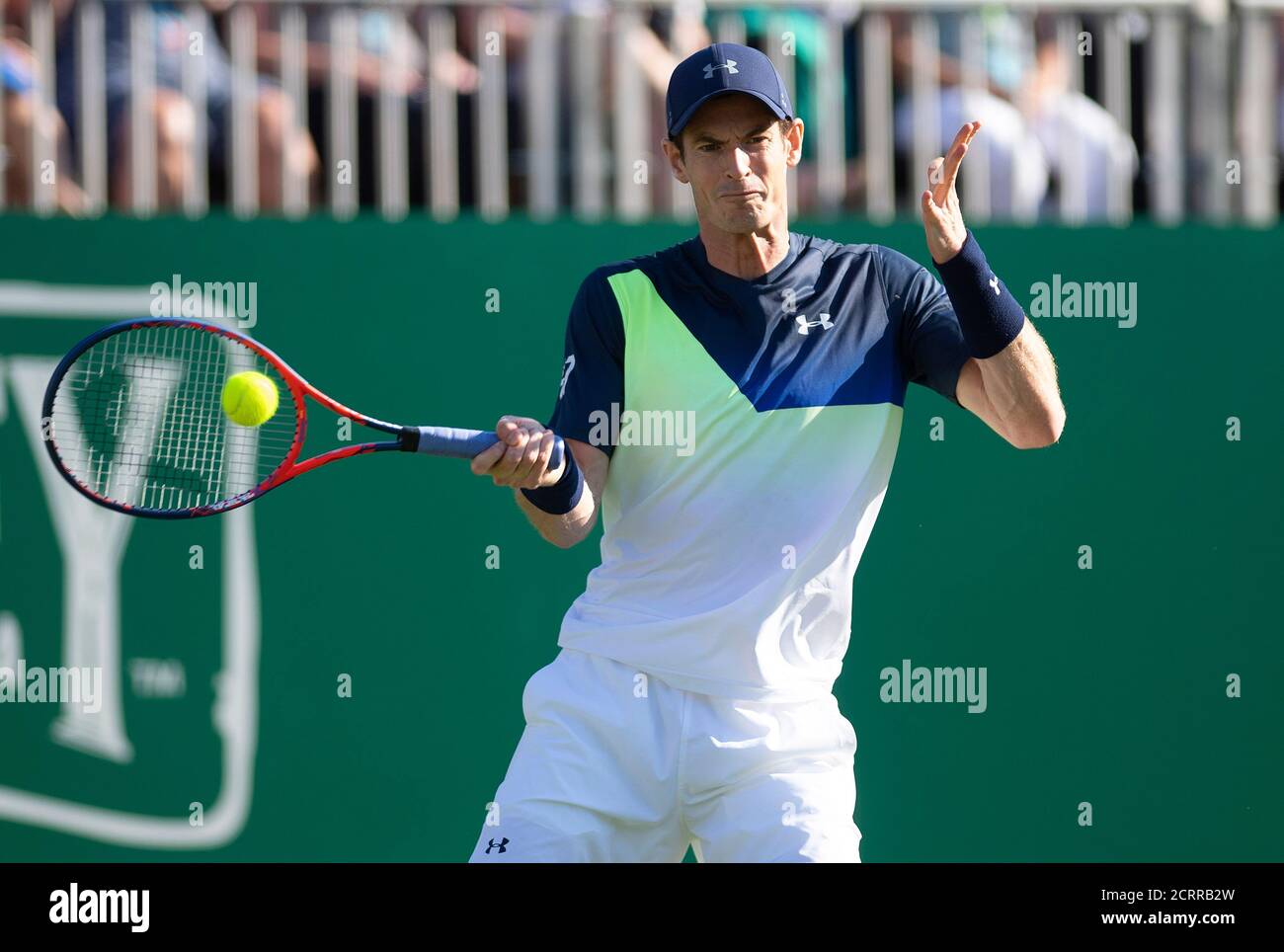 Andy Murray in action. Andy Murray v Stan Wawrinka Mens First Round ...