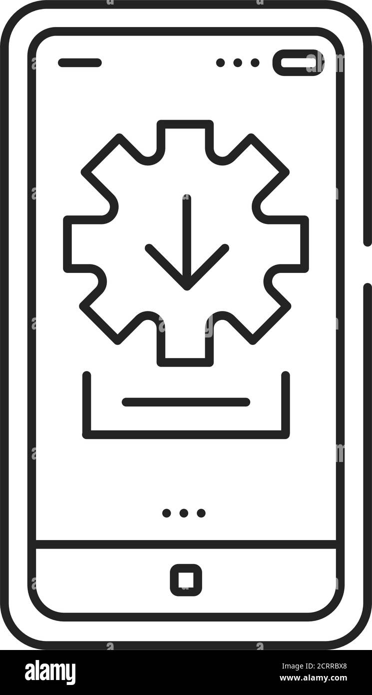 Installer black line icon. Tool for installing, updating, and ...