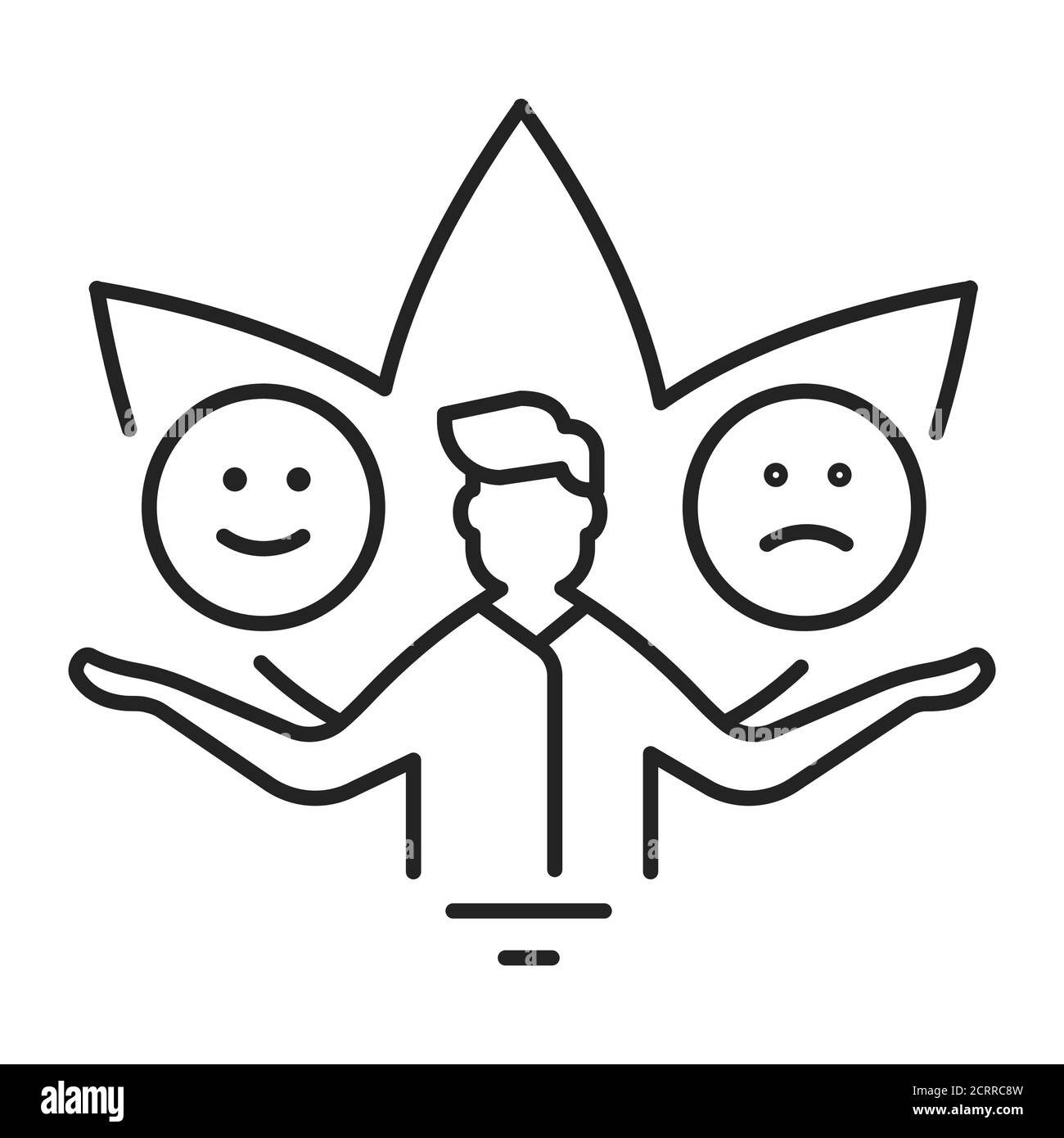 Emotional balance black line icon. Ability of the mind and body to ...
