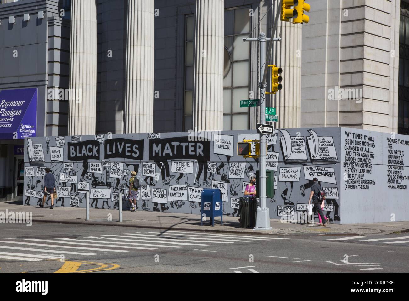 Black Lives Matter installation, with the names of many African ...