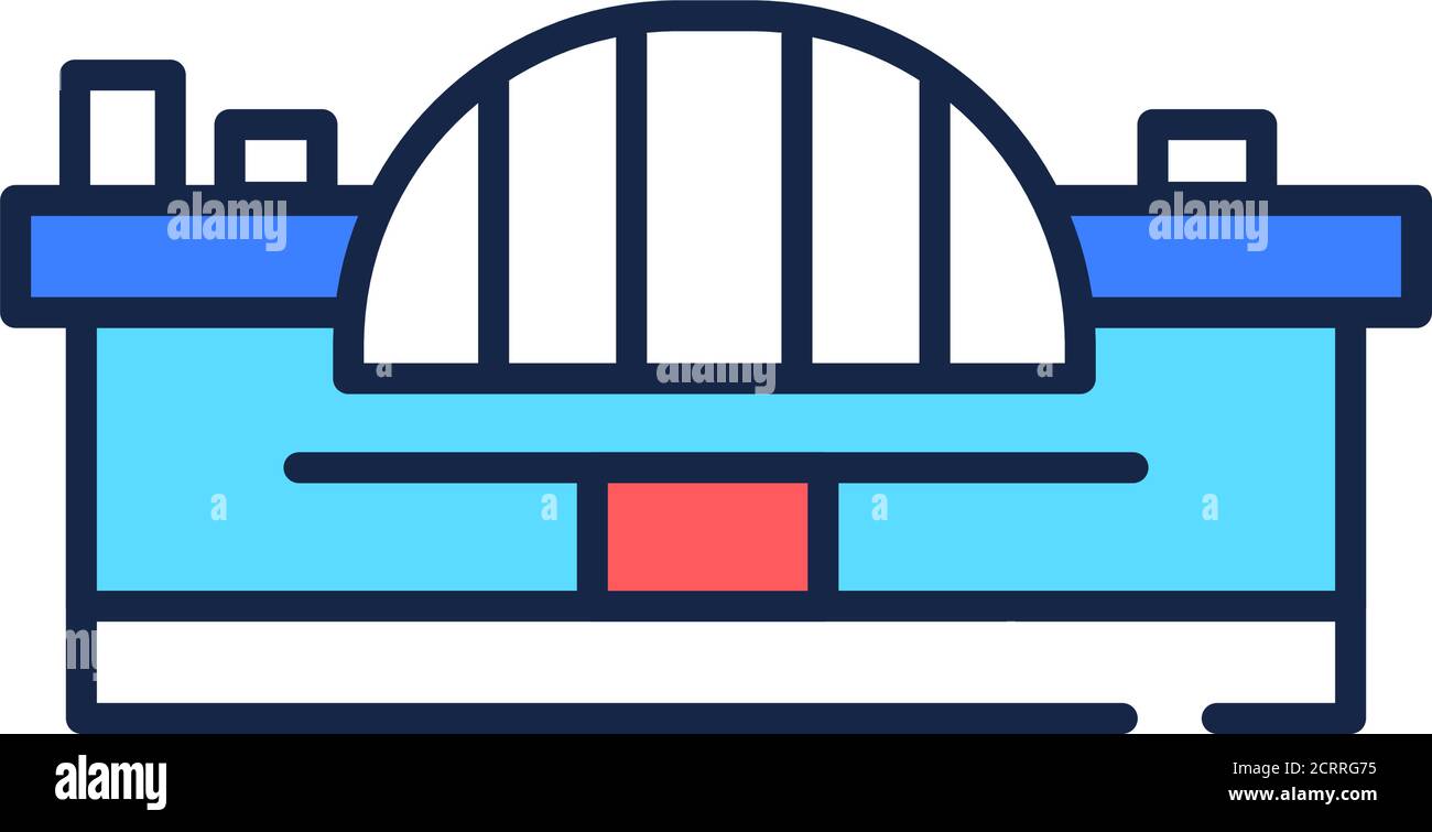 Airport terminal color line icon. Building at an airport where ...