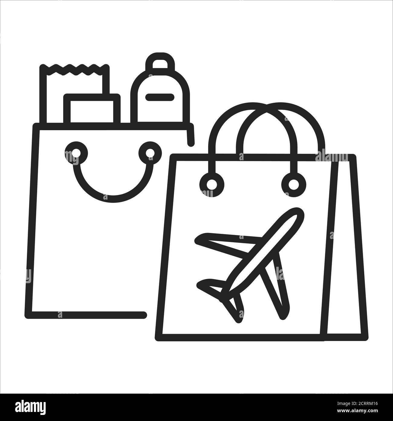Duty free shopping black line icon. Retail outlets. Goods are exempt ...