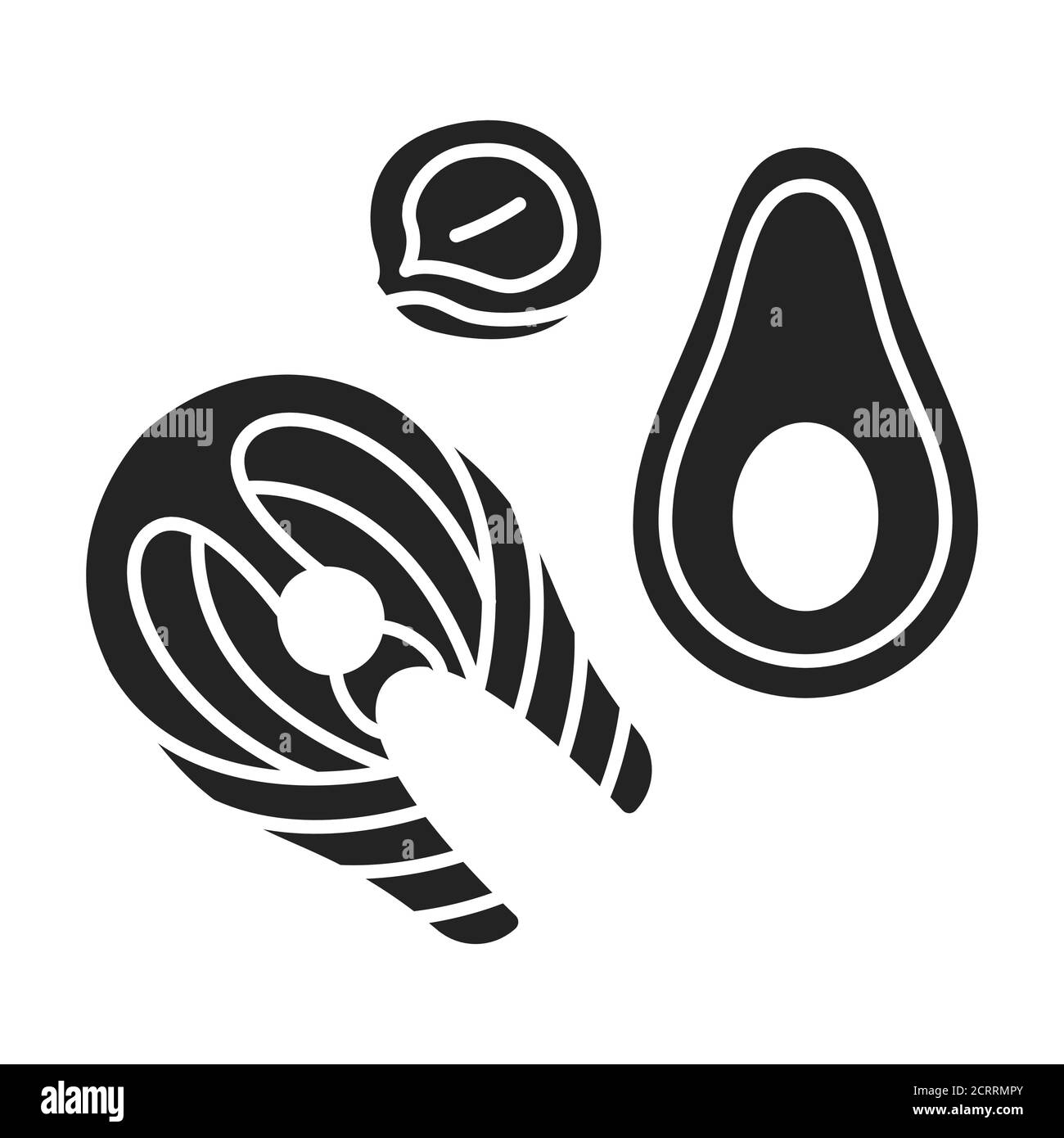 Lot fat black glyph icon. High-fat products. High-calorie food ...