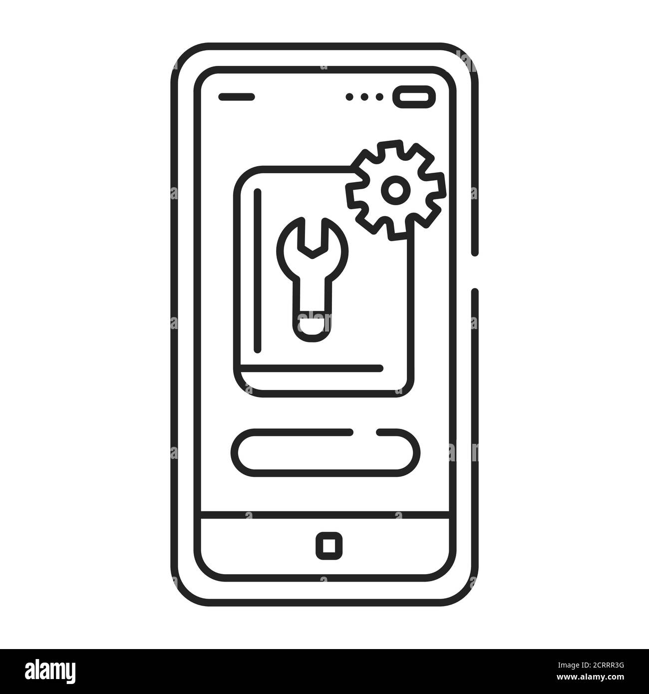 App development guide black line icon. Instruction for people that wat ...